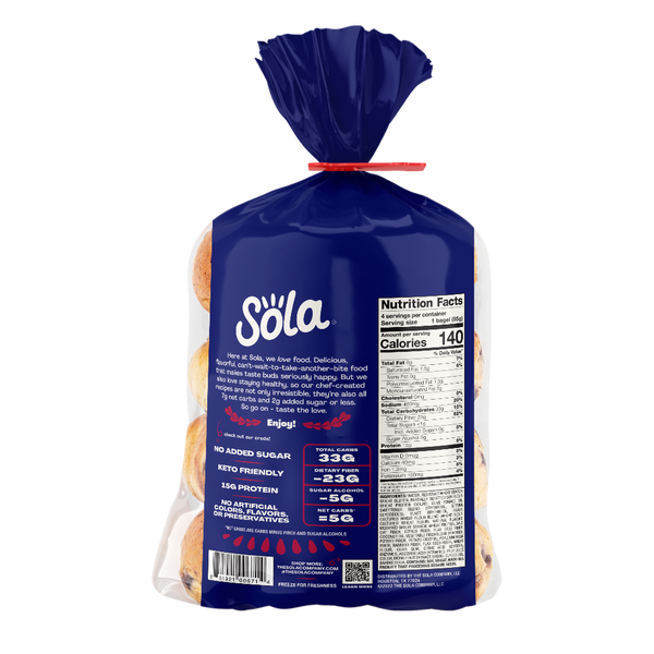 Sola Blu-Berry Low Carb Bagels – The Sola Company